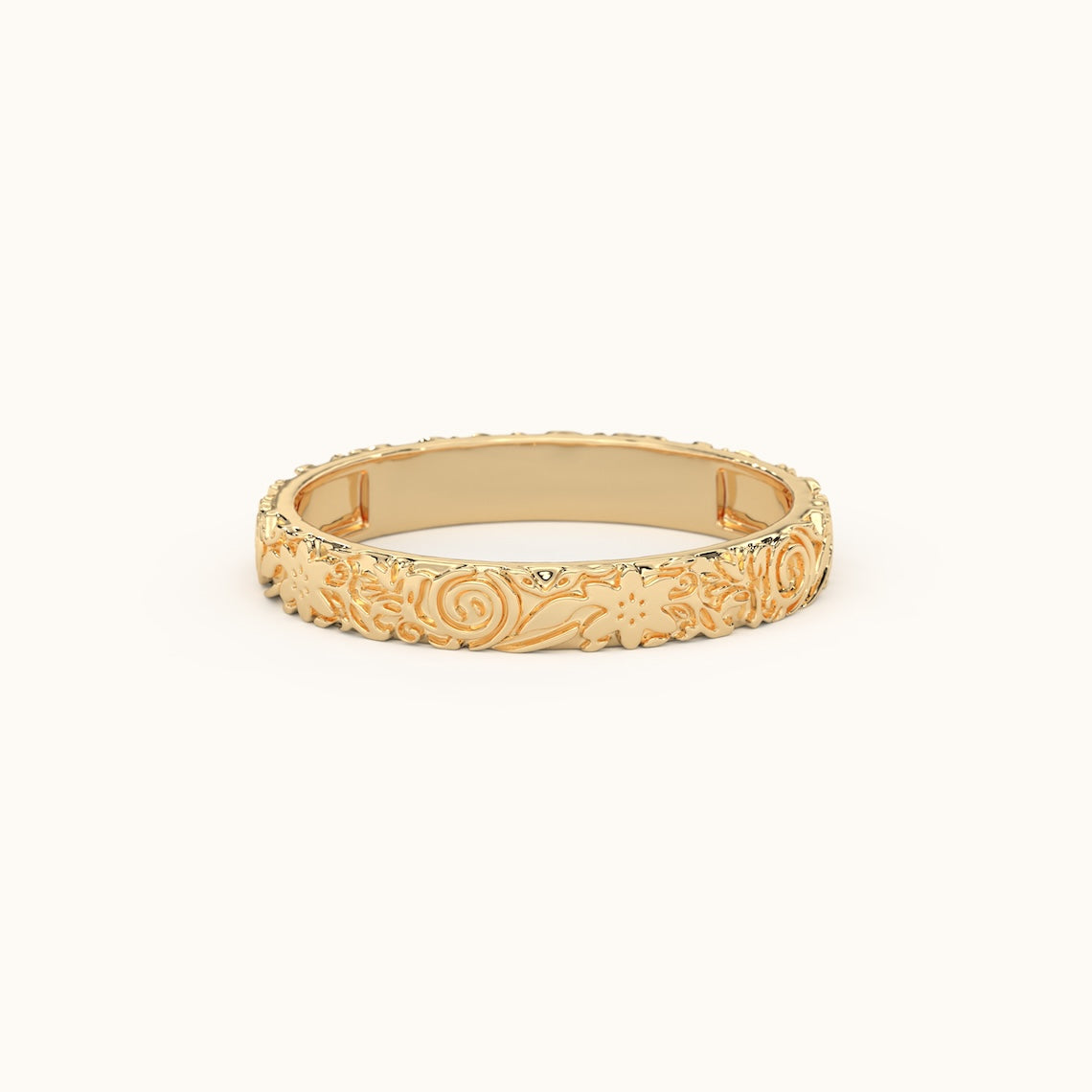 14k Gold Floral Pattern Ring | Denive