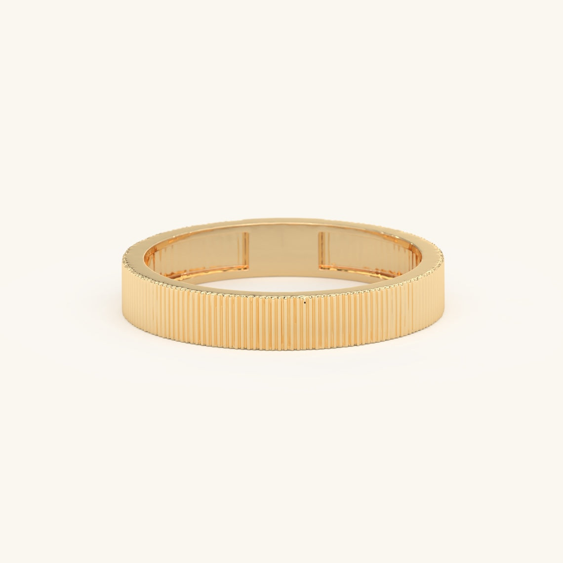 Unisex Fluted Gold Wedding Band | Verus | Denive